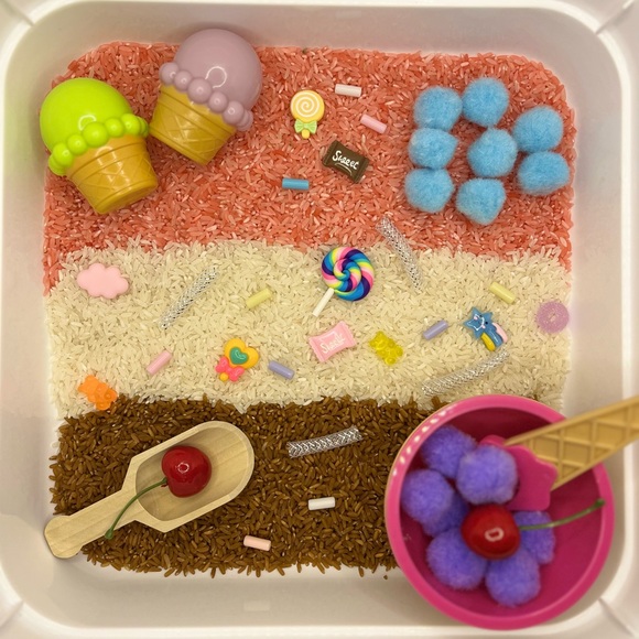 Toys | Ice Cream Sweets Sensory Play Bin Kit Toddler Preschooler Gift ...